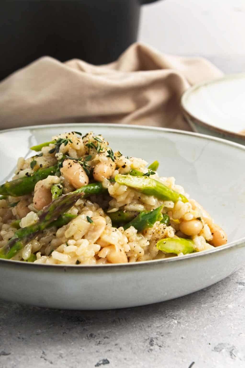 Creamy Quick Asparagus and White Bean Risotto Recipe