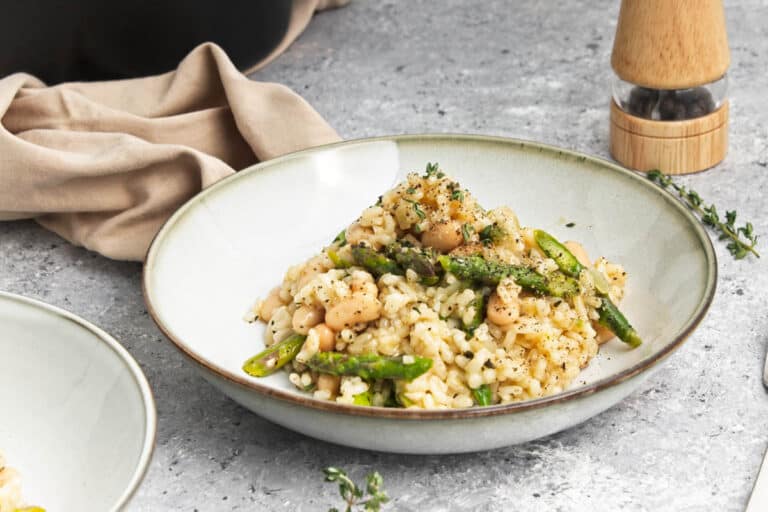 Creamy Quick Asparagus and White Bean Risotto Recipe
