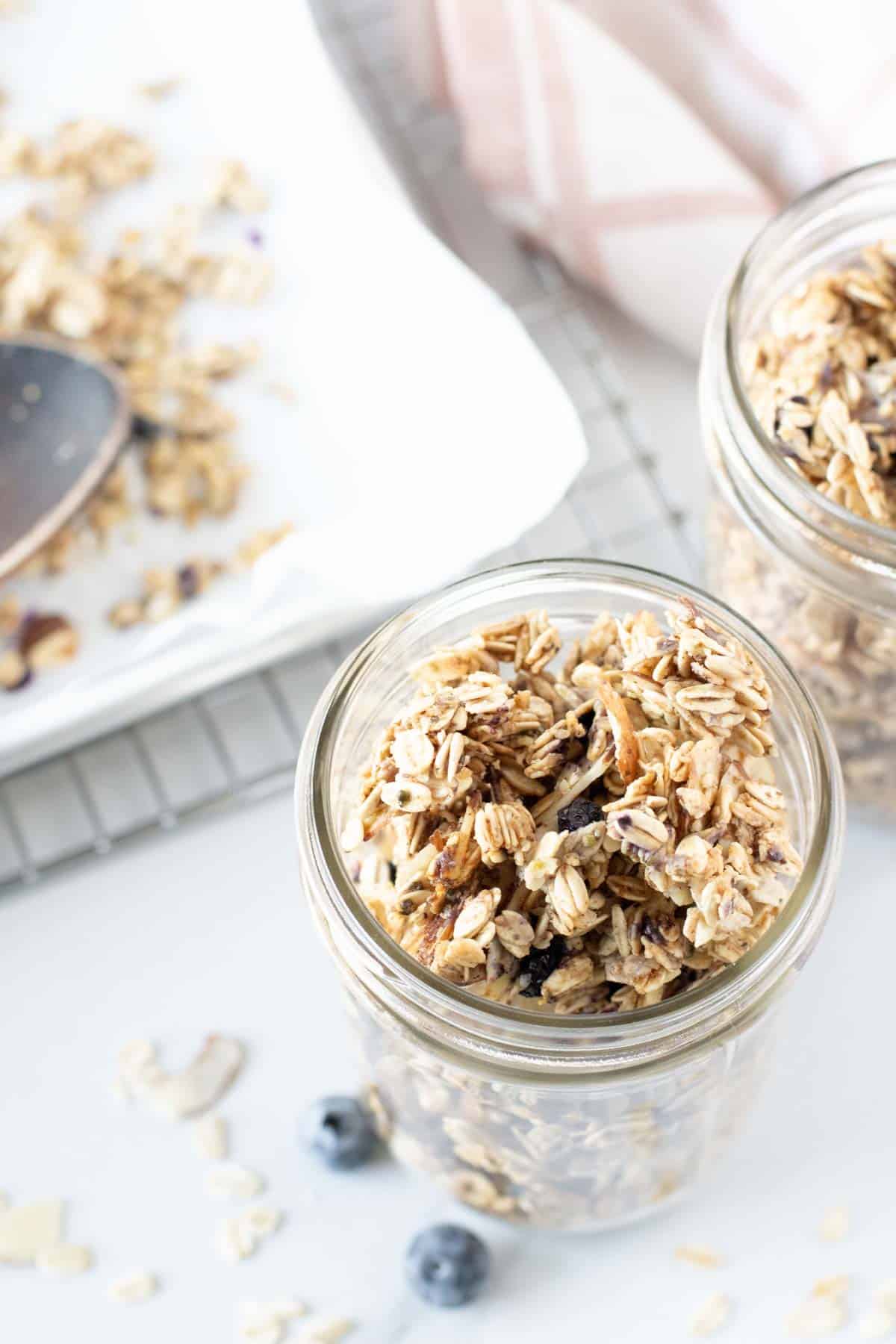 Easy Lemon Blueberry Granola with Almonds - Two City Vegans