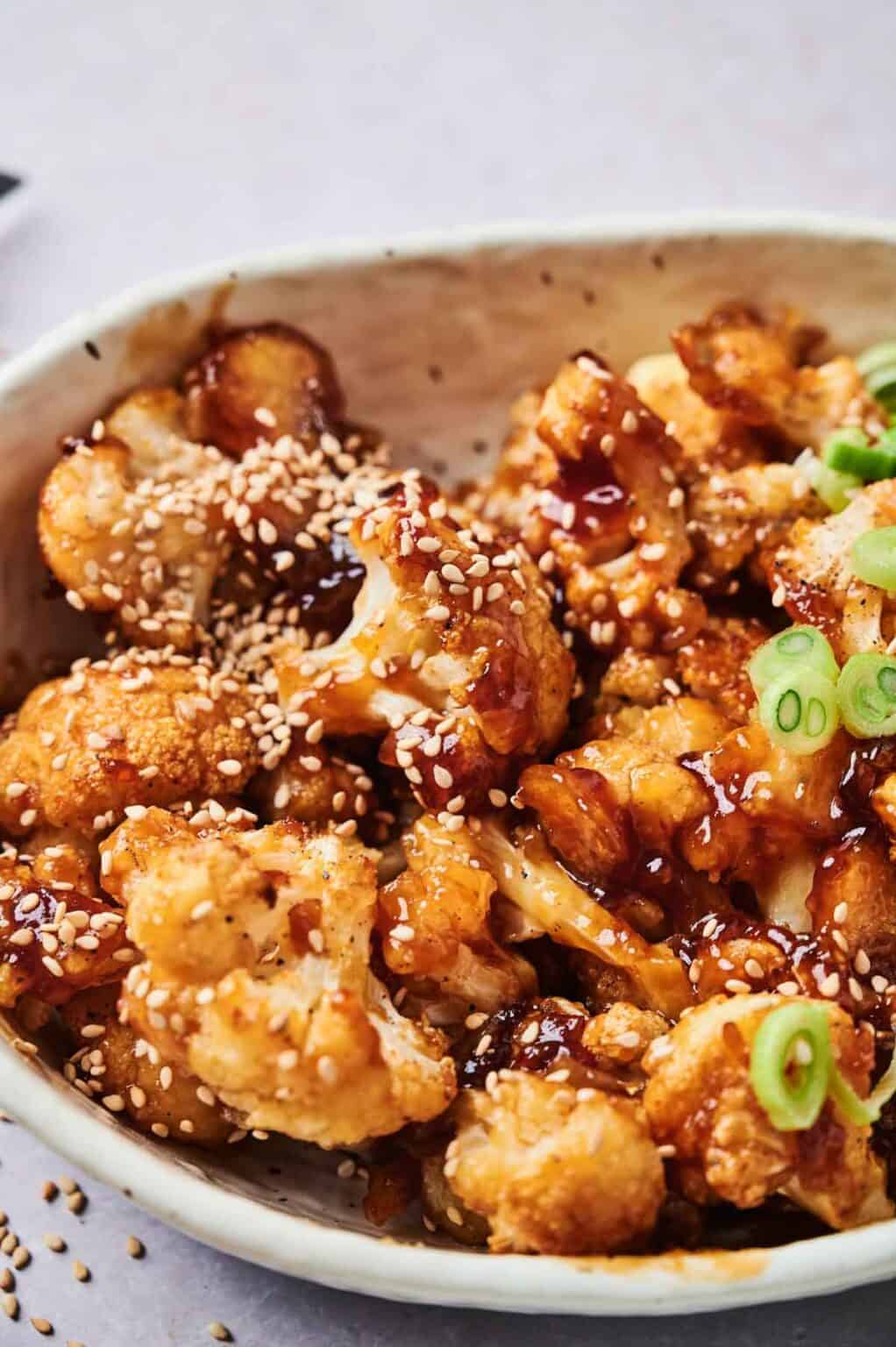 Crispy Sticky Sesame Cauliflower - Two City Vegans