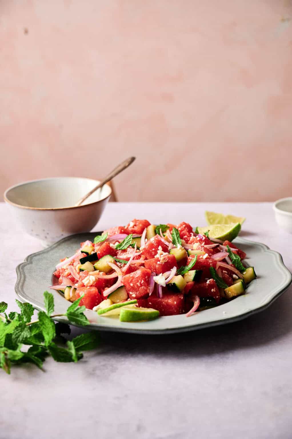 Watermelon Vegan Feta Salad - Two City Vegans