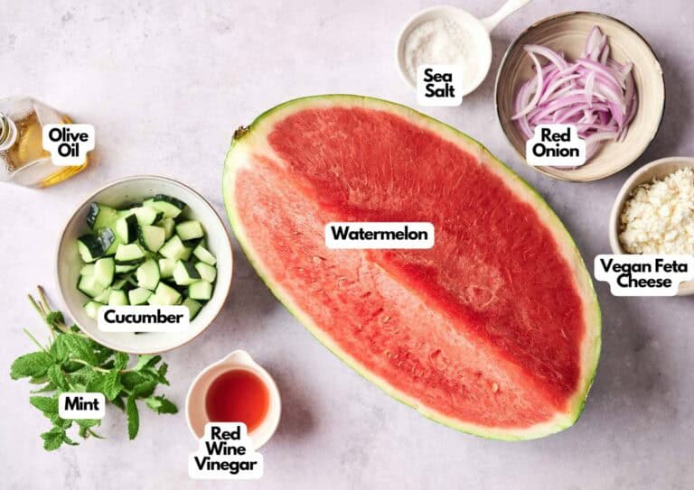 Watermelon Vegan Feta Salad - Two City Vegans