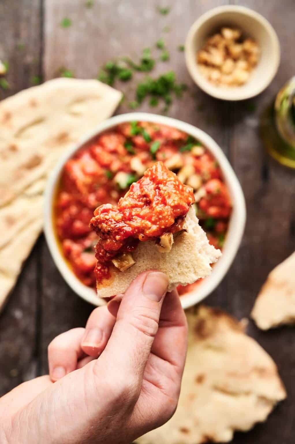 Easy Muhammara Recipe - Best Appetizer - Two City Vegans