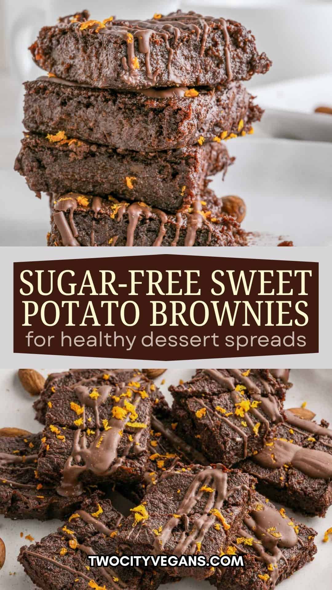 Easy Sugar-Free Sweet Potato Brownies Recipe - Two City Vegans